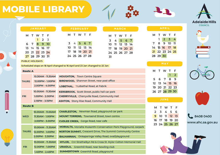 Mobile library timetable January - June (3.1MB PDF)