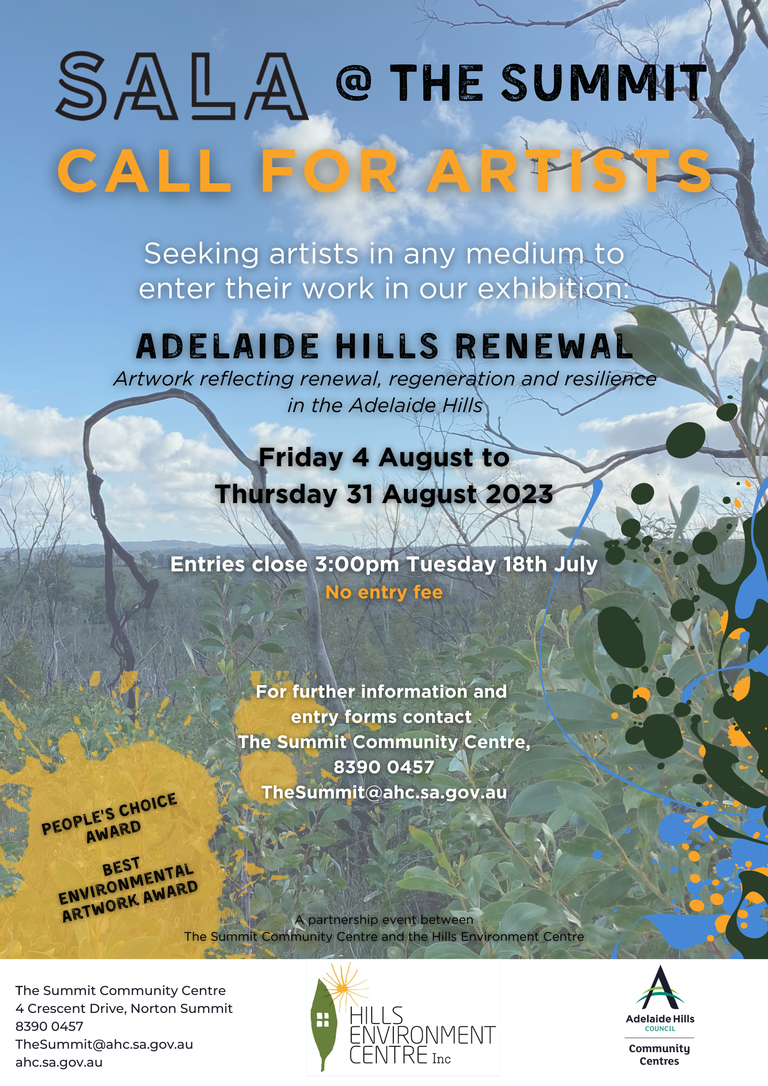 Calling artists for SALA @ The Summit • Adelaide Hills Council